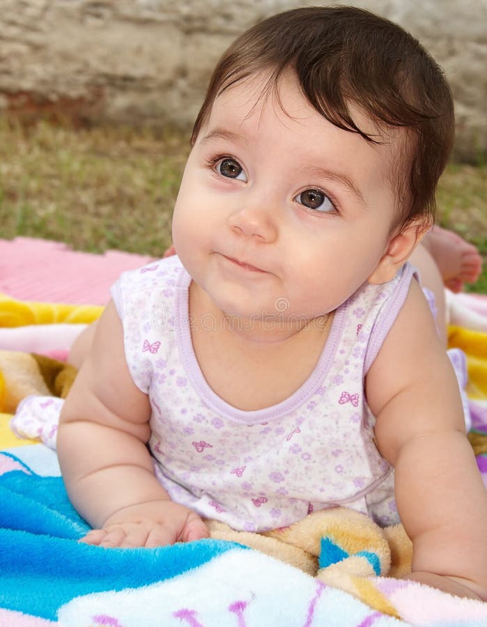 Baby on front stock image. Image of eyes, beautiful, expression - 6405639