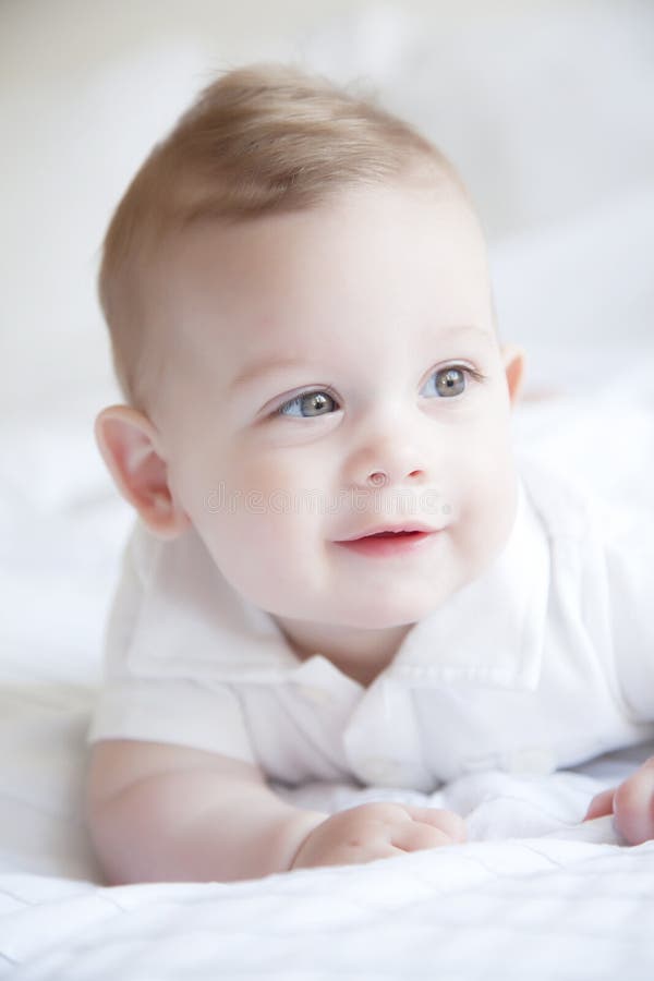 Baby portrait stock image. Image of skin, towel, health - 15496431