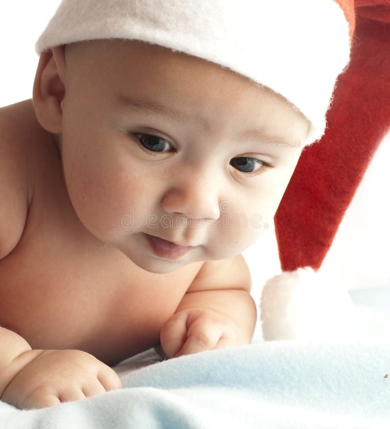 Baby with snowflakes stock photo. Image of jolly, face - 6177350