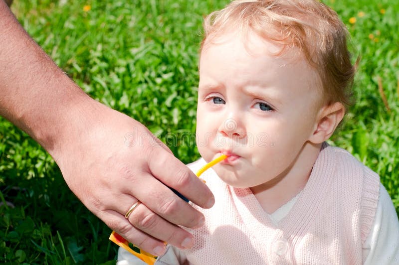 Baby stock photo. Image of young, straw, nature, infant - 23695640
