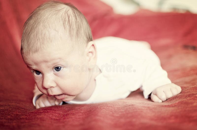 Beautiful kid making faces stock image. Image of child - 35813015