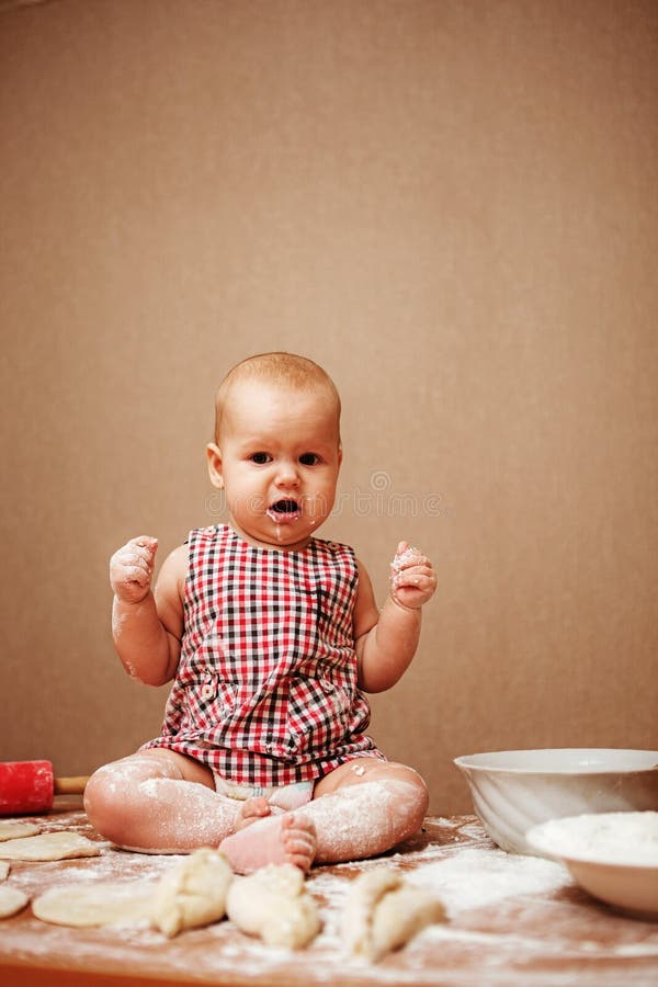 Baby. stock photo. Image of scattered, happy, cute, dough - 38290776