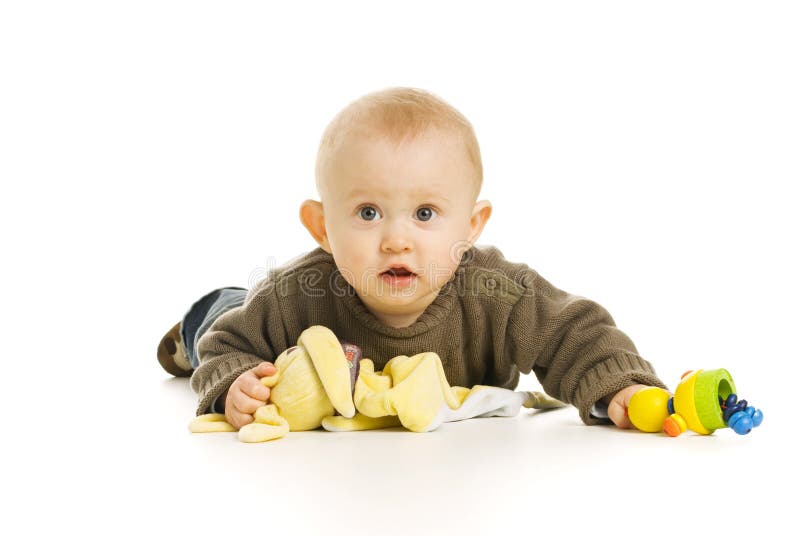 Baby with mathematics toys stock image. Image of ideas - 8624373