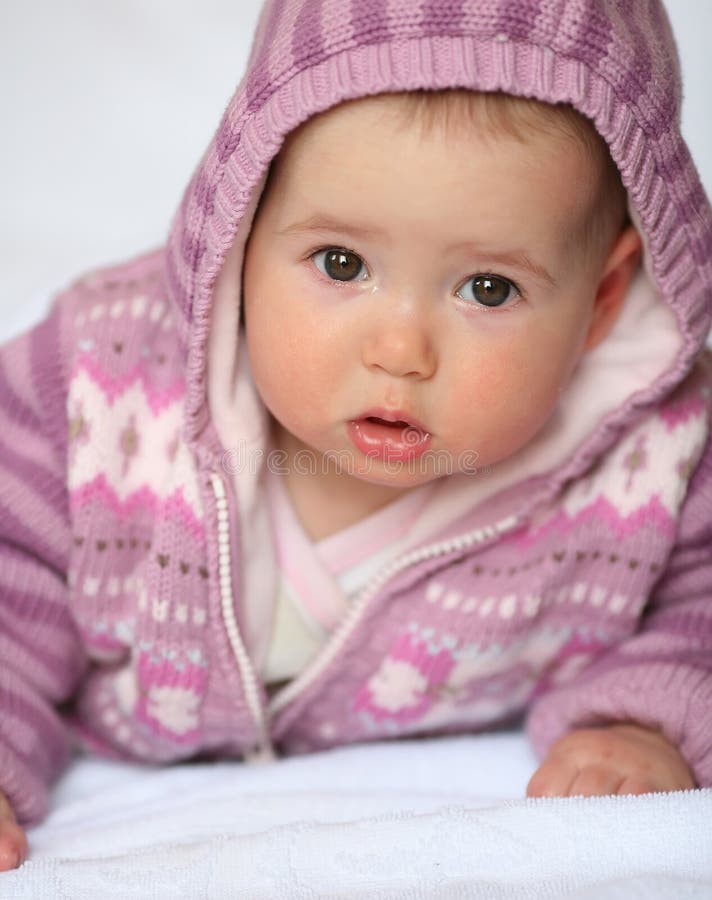Baby stock photo. Image of frown, portrait, newborn, girl - 9240100