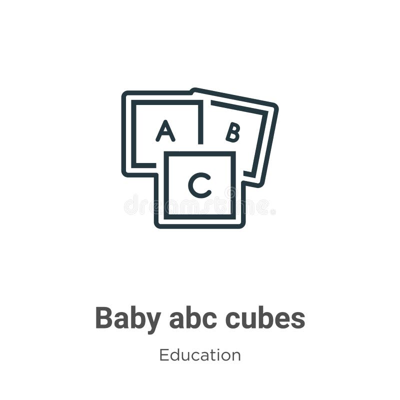 Baby Abc Cubes Outline Vector Icon. Thin Line Black Baby Abc Cubes Icon ...