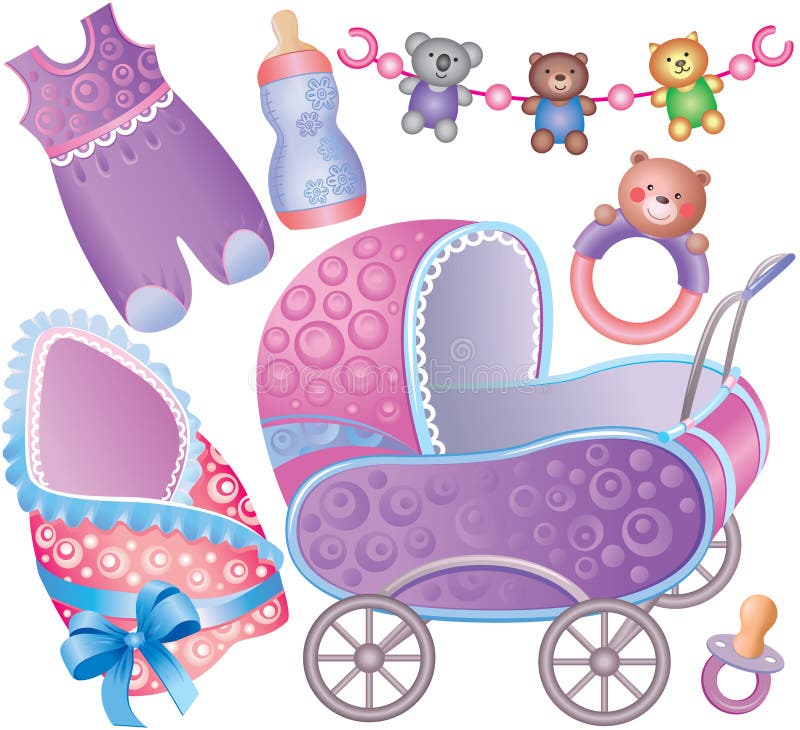 Baby accessory Set stock vector. Illustration of bright - 20287678