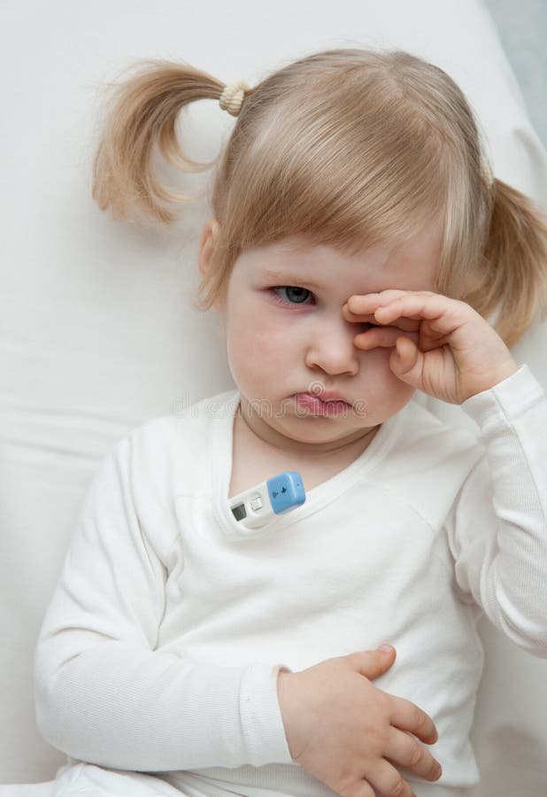 Baby is ailing stock photo. Image of hand, little, temperature - 21663856