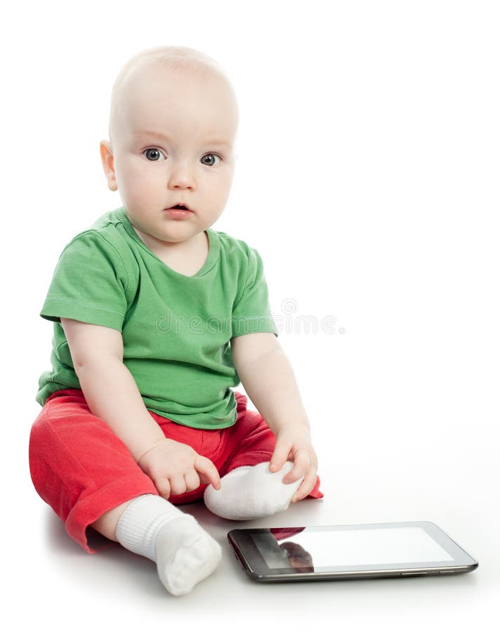 Baby of All Ages, Tablet PC Stock Photo - Image of seated, tablet: 27383192