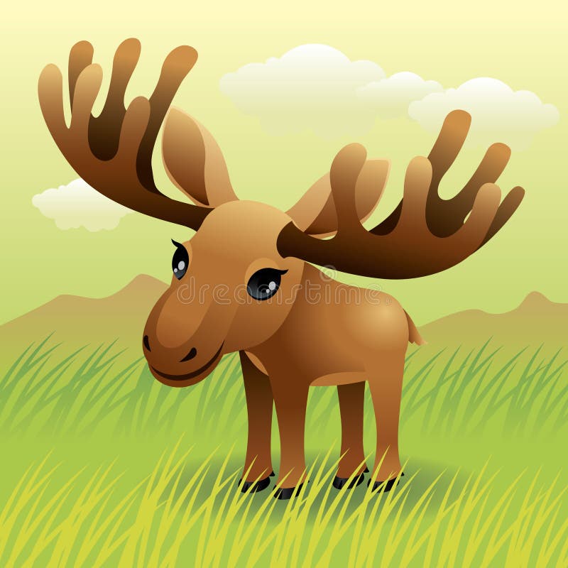 Baby Animal Collection: Moose Stock Vector - Illustration of born ...