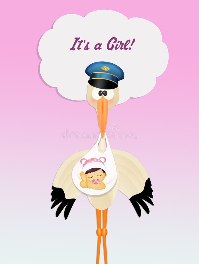 Female Postman Posts the Mail Stock Illustration - Illustration of ...