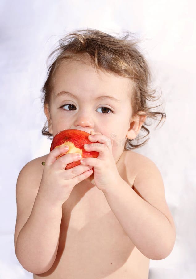 Baby and apple stock image. Image of health, food, apple - 23362027