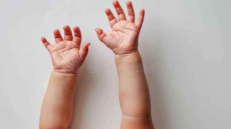 Baby Arms Raised Against White Background Stock Footage - Video of ...