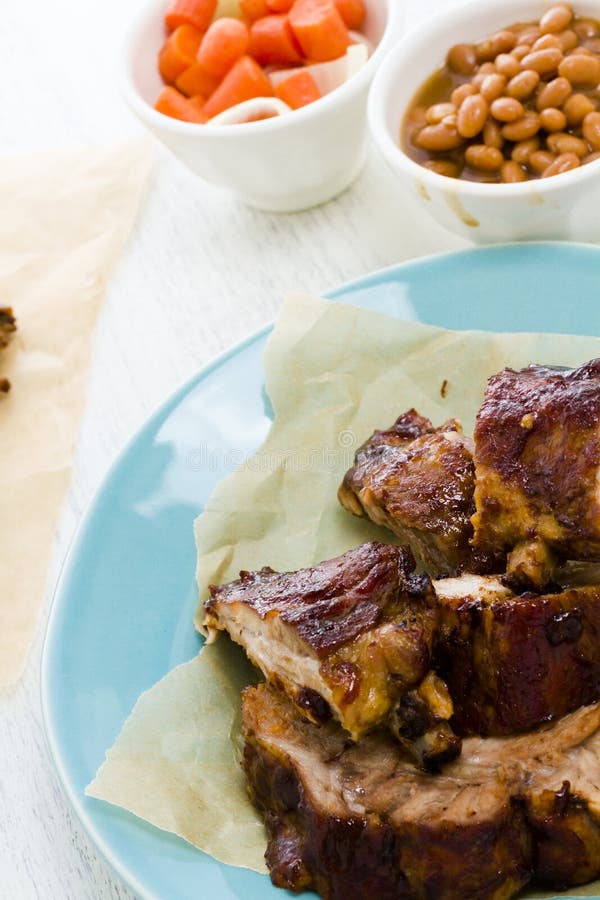 Baby Back Ribs stock photo. Image of plant, beans, dinner - 29692316