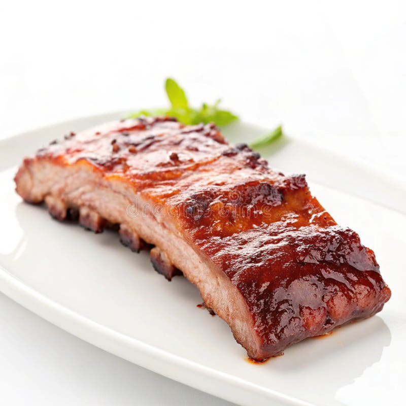 Baby Back Ribs Isolated on White Background Stock Illustration ...