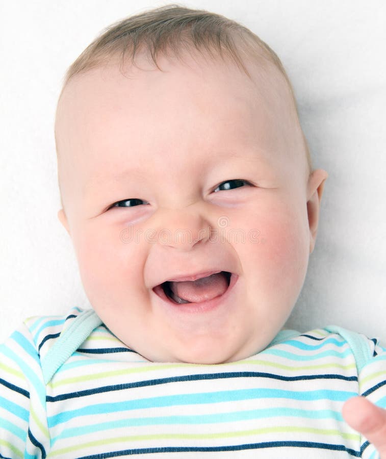 Baby lies on back stock photo. Image of beautiful, small - 29697154