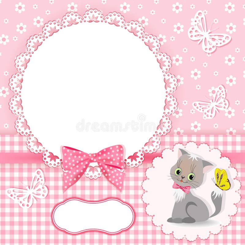 Baby Background with Frame. Stock Vector - Illustration of pink, edge ...