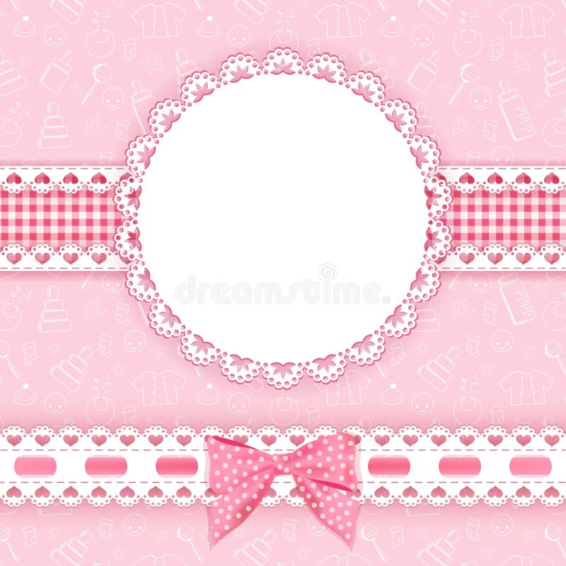 Baby Background with Frame. Stock Vector - Illustration of pink, edge ...