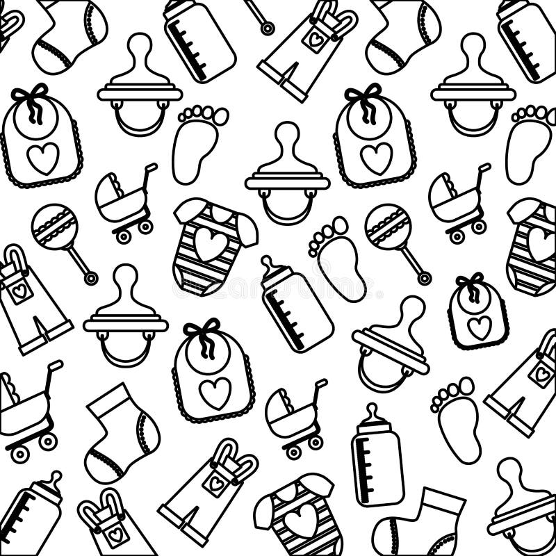 Baby Background Objects Design Stock Vector - Illustration of innocence ...