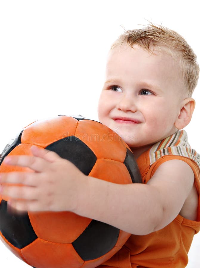 Baby with ball stock image. Image of isolated, active - 15877425