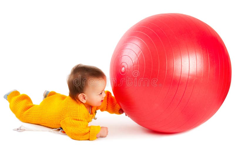 Baby with ball stock photo. Image of expression, happiness - 23425512