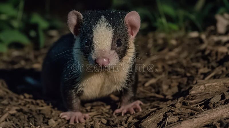 Baby Banded Palm Civet Exploring Night Garden Stock Photo - Image of ...