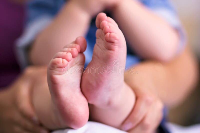 Baby barefoot stock image. Image of fingers, beauty, hands - 60106101