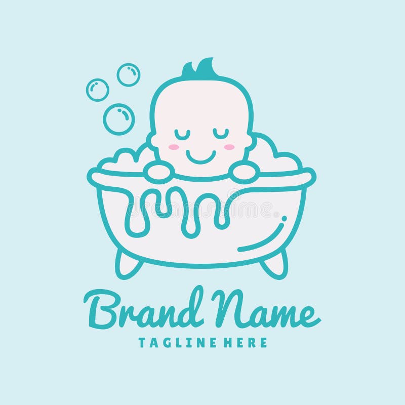 Baby Bath Logo Design, Baby Shower Spa Icon Stock Vector - Illustration ...