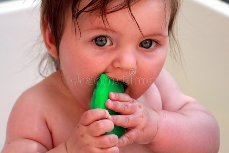 Baby Bath Time stock photo. Image of gorgeous, colour - 7579228