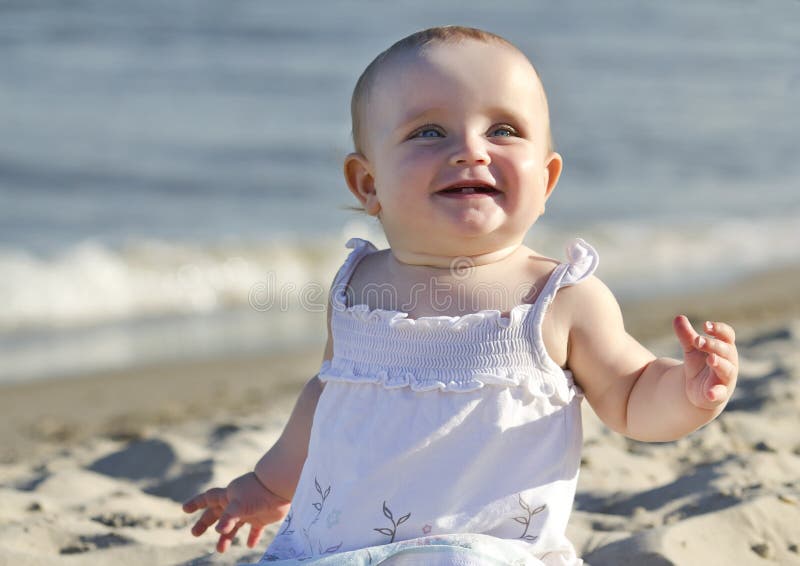 Baby on a beach stock image. Image of beautiful, game - 20127459