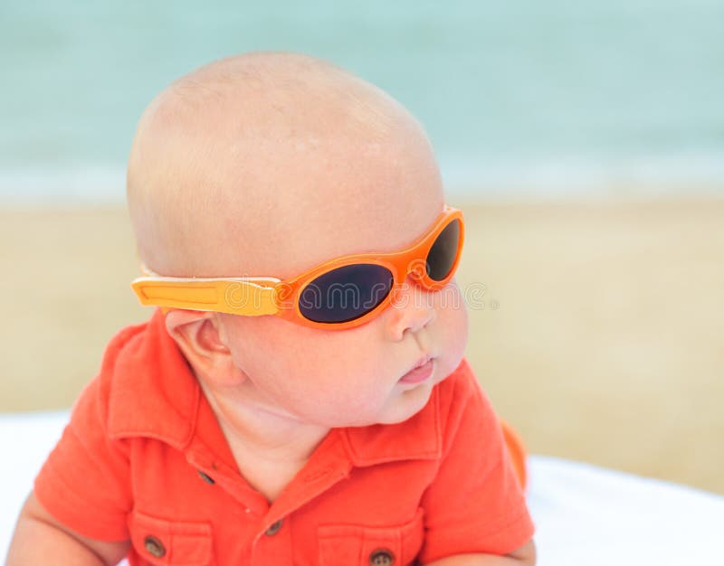 Happy Baby Sunbathing Beach Sunbed Stock Photos - Free & Royalty-Free ...