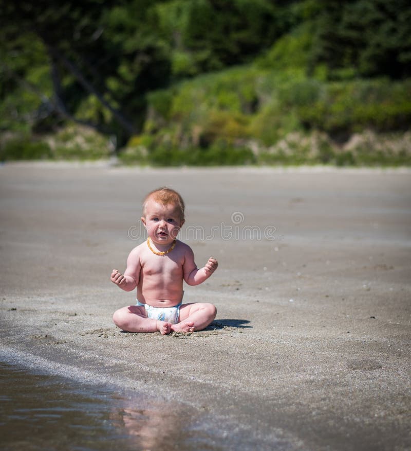 Baby Meditation at the Beach Stock Photo - Image of health, nature ...
