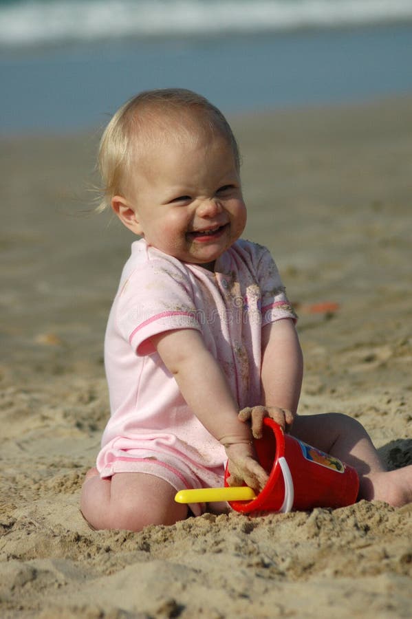 Baby beach play stock photo. Image of blond, caucasian - 5101460