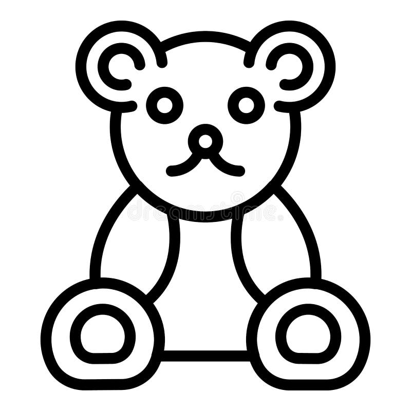 Baby Bear Icon, Outline Style Stock Vector - Illustration of animal ...
