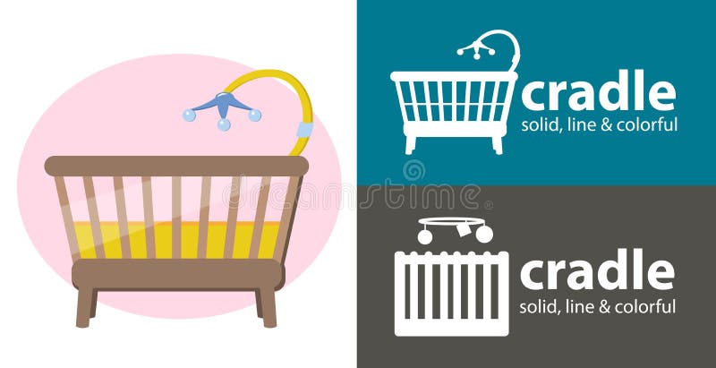 Baby Cradle Clip Art Set. Bed. Baby Cradle Vector Clip Art Set. Bed ...