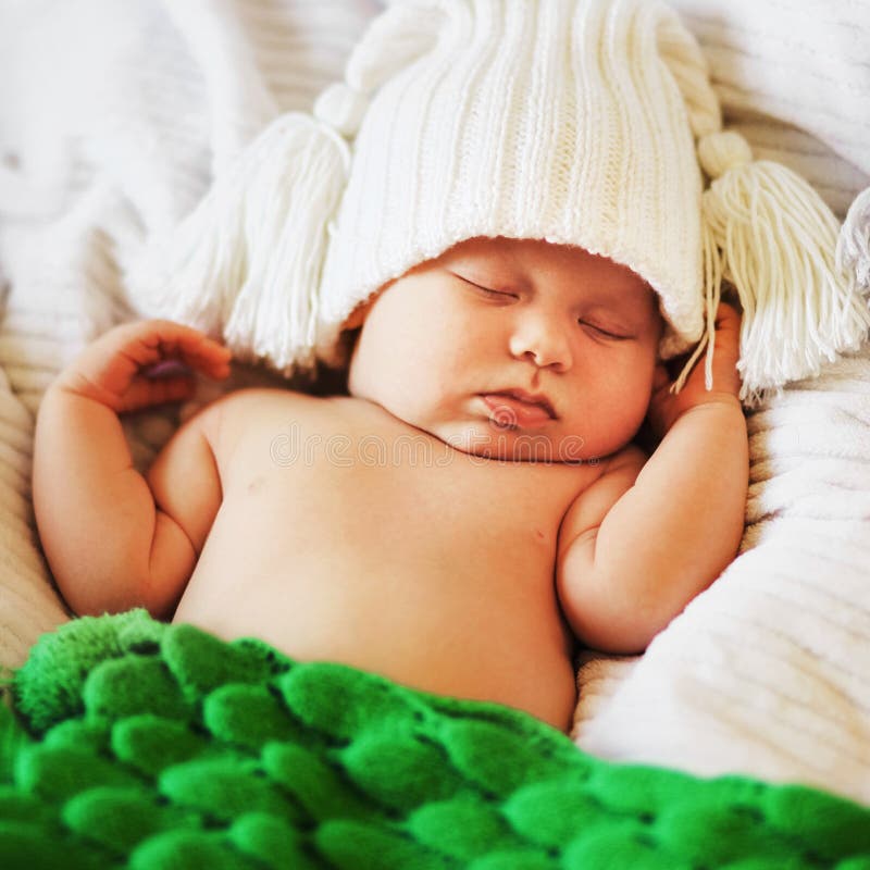 Baby in bed. stock photo. Image of month, baby, child - 70724904