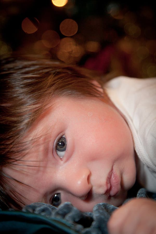 Baby Bed Time stock photo. Image of eyes, frowning, happy - 30568764