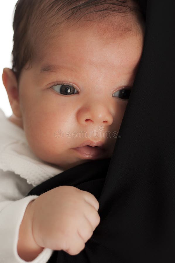 Baby Behind Veil stock photo. Image of hands, future - 28693528