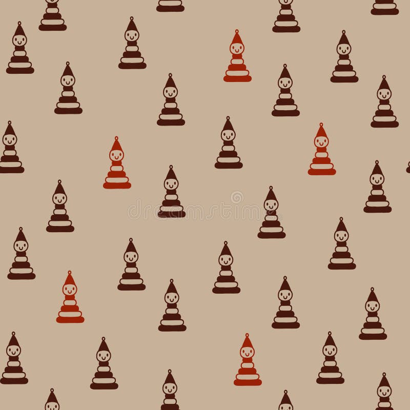 Baby Simple Vector Pattern with Cute Pyramids Stock Vector ...