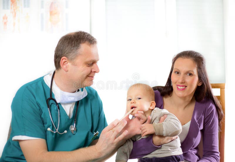 Baby Being Checked by a Doctor Stock Photo - Image of medic, doctor ...