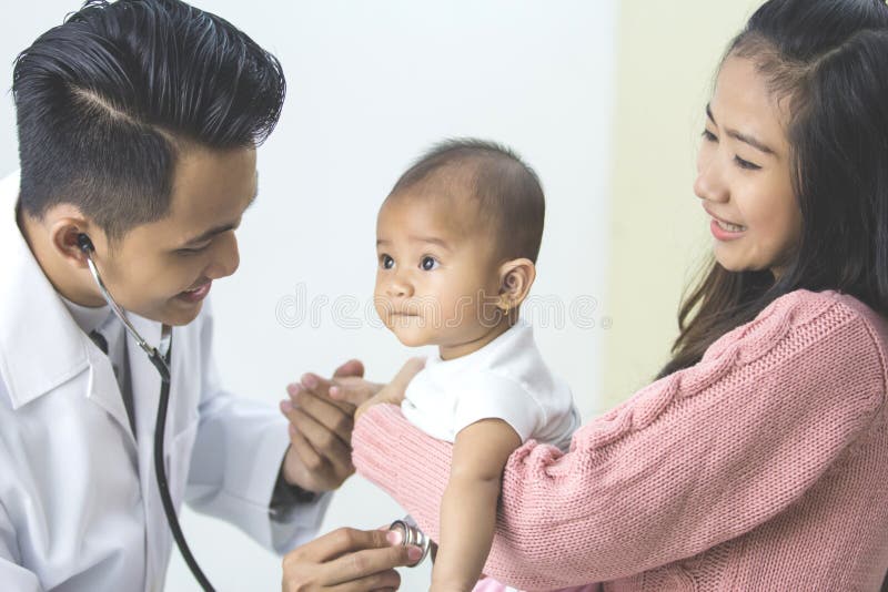 Baby Being Checked by a Doctor Stock Photo - Image of medical, medic ...