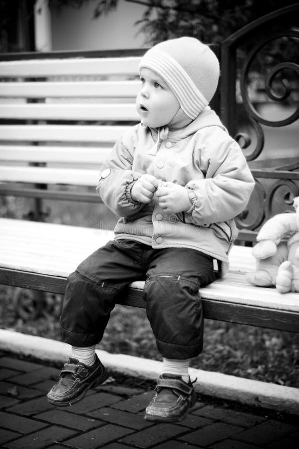Baby on the bench stock image. Image of people, kids, baby - 7876321