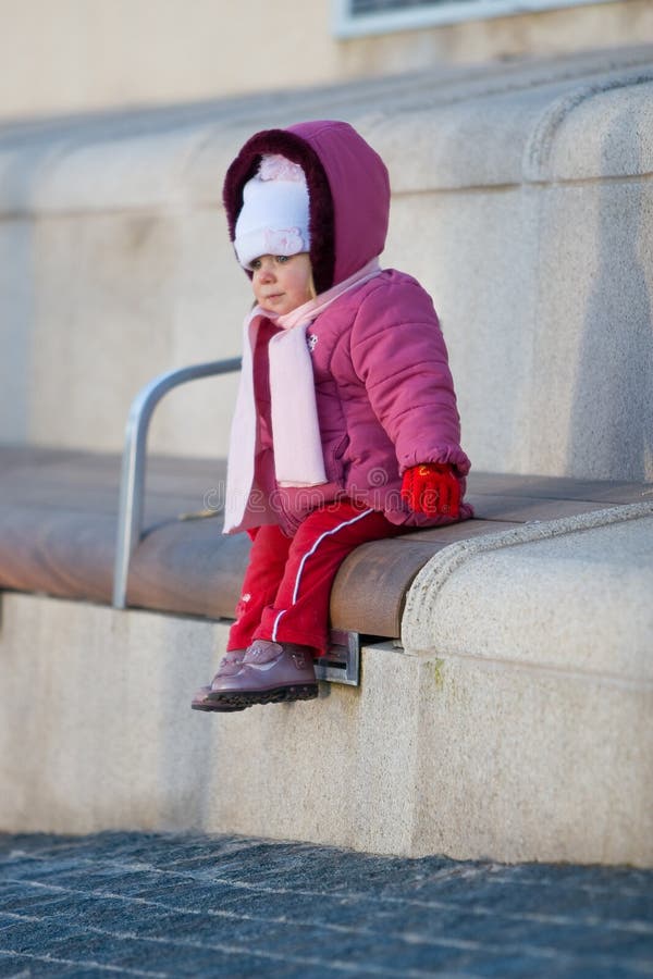 Baby on a bench stock photo. Image of caucasian, background - 9104504