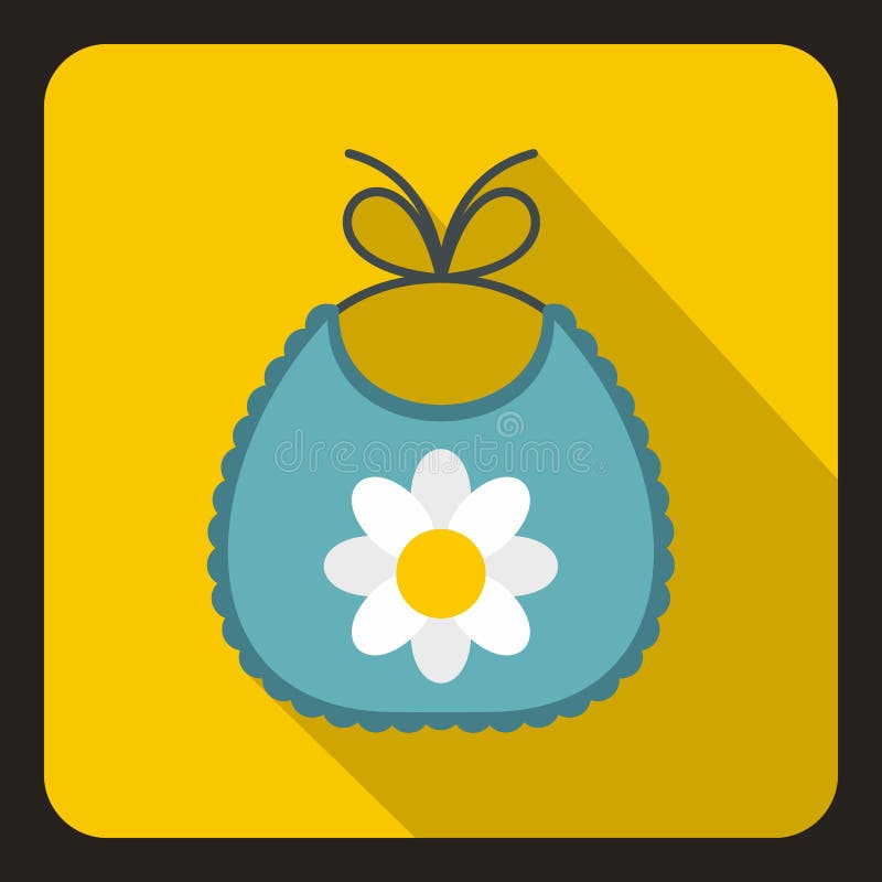Baby Bib Icon in Flat Style Stock Vector - Illustration of childhood ...