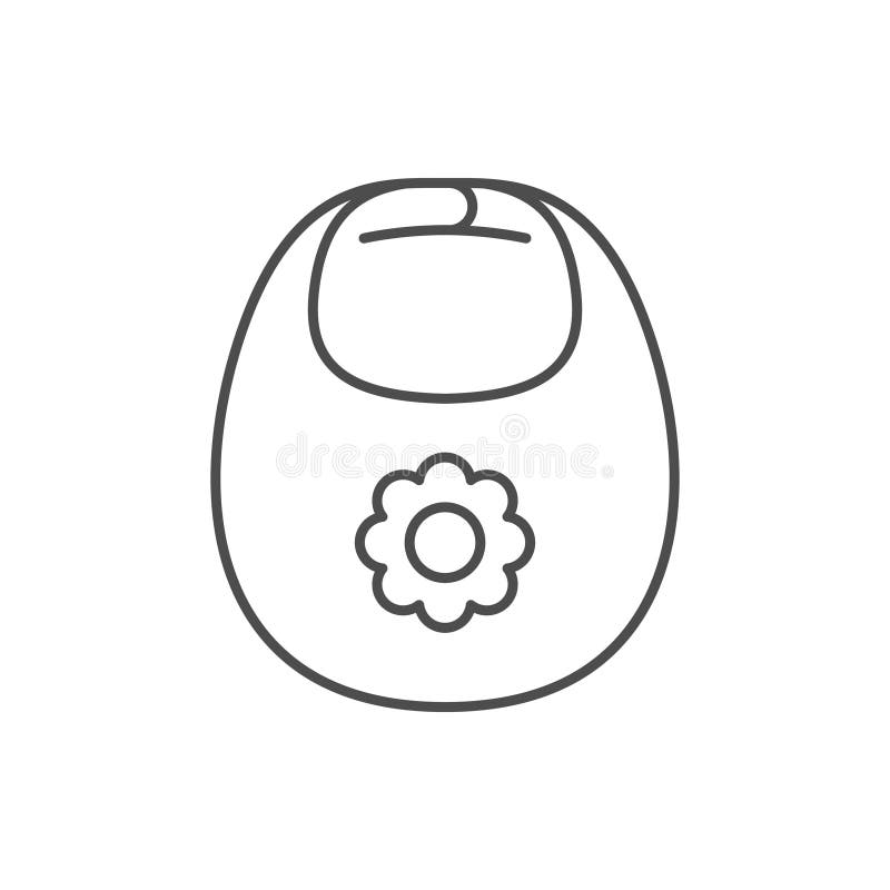 Baby bib line outline icon stock illustration. Illustration of newborn ...