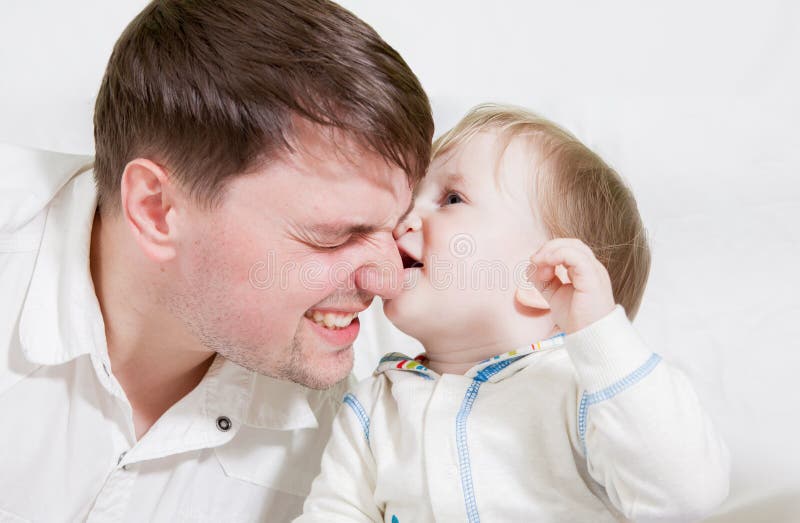 Baby Biting Nose His Father Stock Photos - Free & Royalty-Free Stock ...