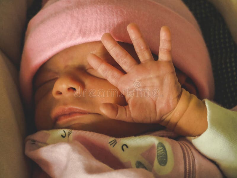 Newborn Baby Girl Light Eyes Hospital Stock Photos - Free & Royalty ...