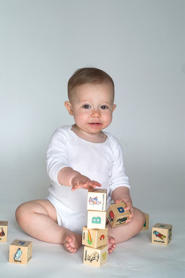 Baby Blocks stock image. Image of grinning, happy, baby - 2454965