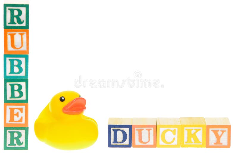 Baby Blocks Spelling Rubber Ducky and a Rubber Duck Stock Image - Image ...