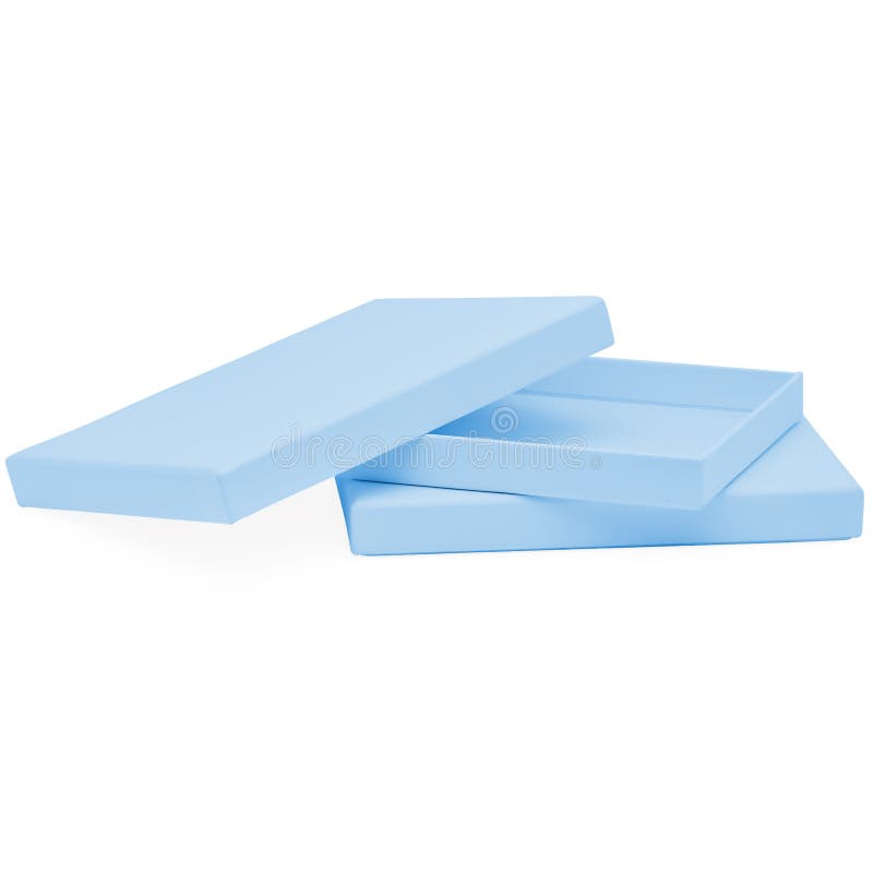 Baby Blue Rectangular Flat Chocolate Jewelry and Gift Box Stock Image ...