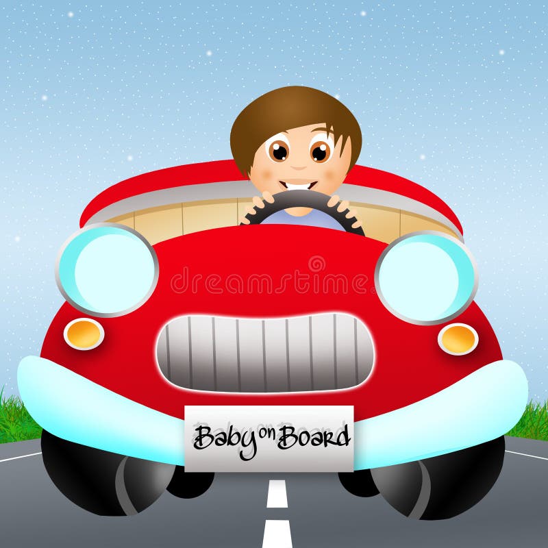 Baby on board stock illustration. Illustration of adolescence - 43665791